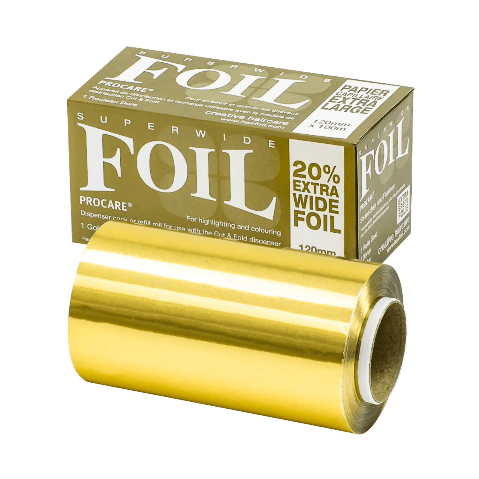 Premium Superwide Gold Coloured Foil 120mm x 100m - Procare ...